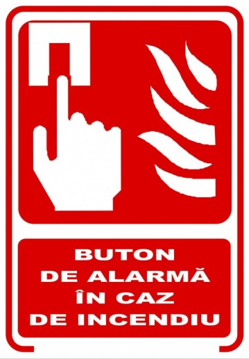 Sticker Buton de alarma in caz de incendiu | stickere.ro