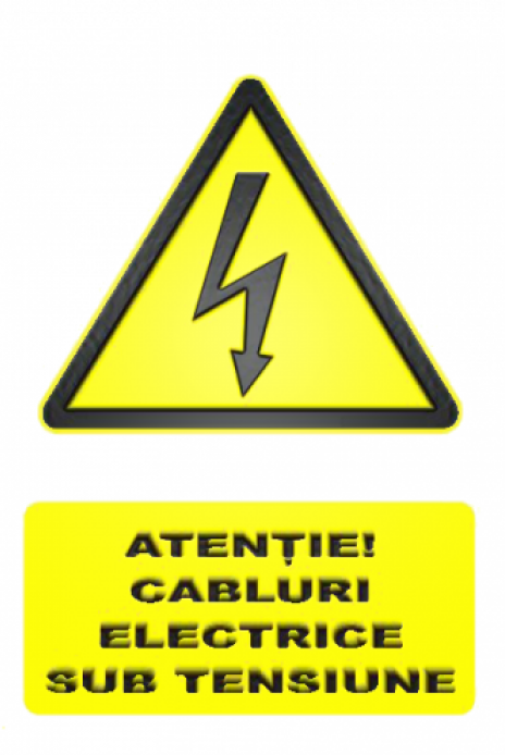 Sticker Atentie cabluri electrice sub tensiune | stickere.ro