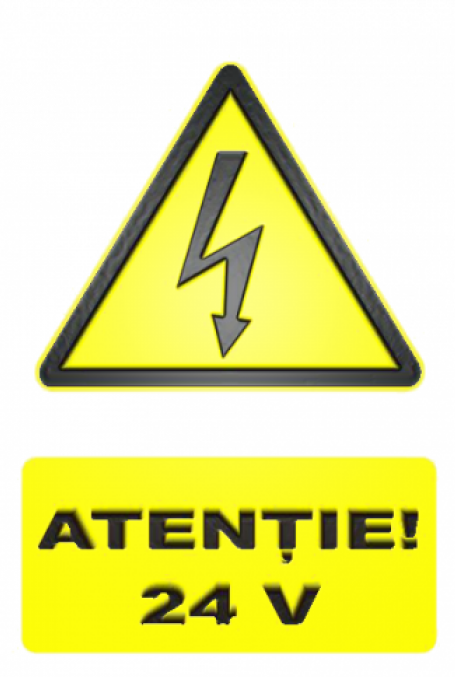 Sticker Atentie! 24 V | stickere.ro