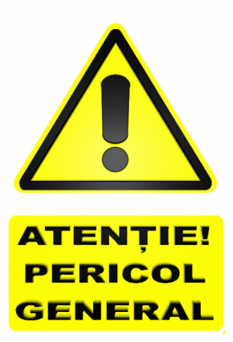Sticker Atentie! Pericol general | stickere.ro