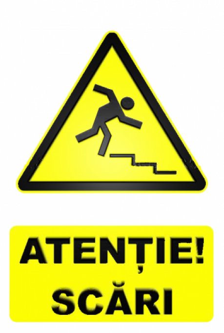 Sticker Atentie! Scari | stickere.ro