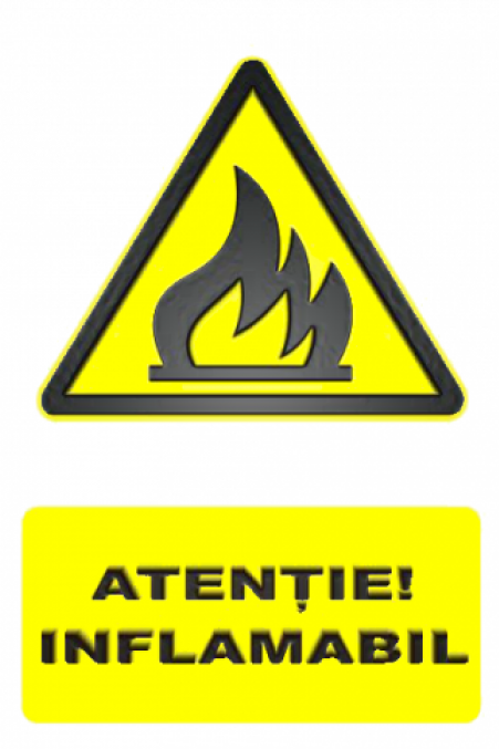 Sticker Atentie! Inflamabil | stickere.ro