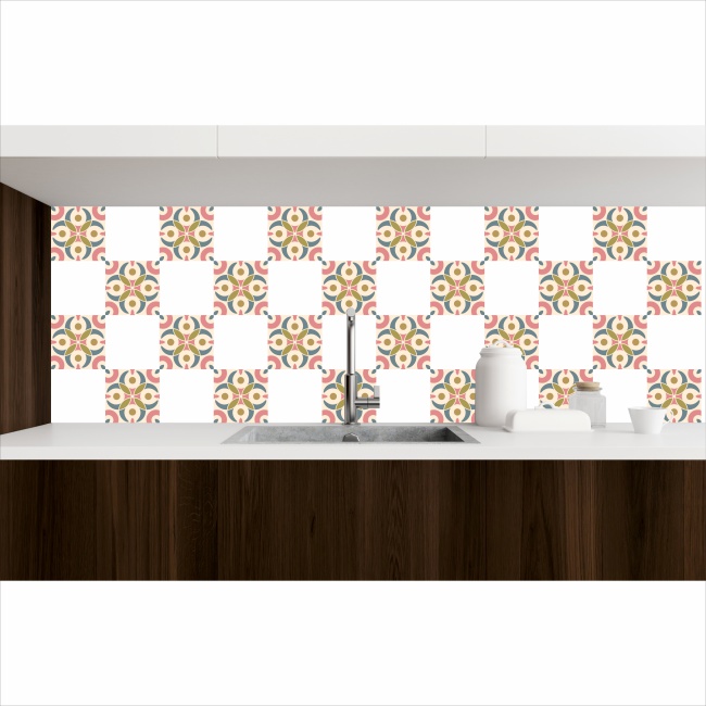 Sticker autocolant faianta model geometric cerculete verzi 1:1 ...