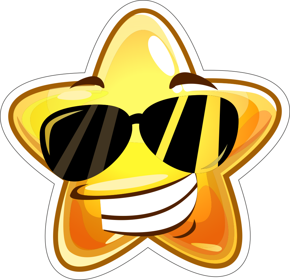 Sticker autocolant Steluta cu ochelari | stickere.ro