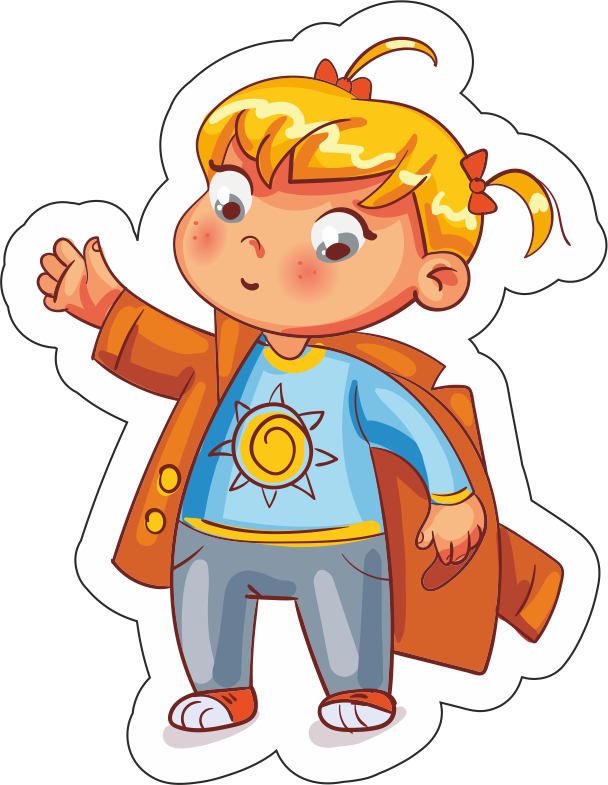 Sticker autocolant Fetita care se imbraca | stickere.ro