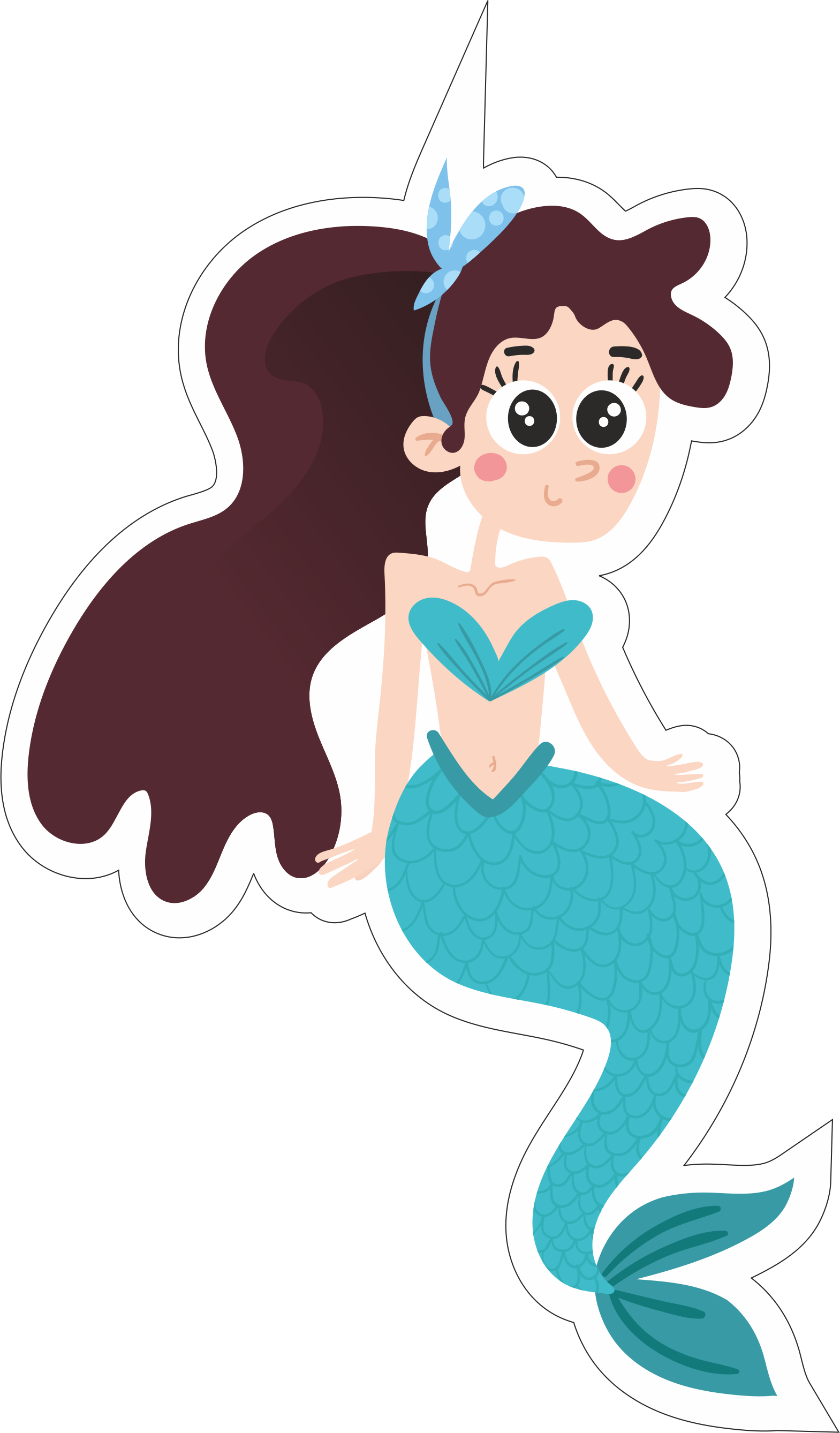 Sticker autocolant Sirena cu coada albastra | stickere.ro