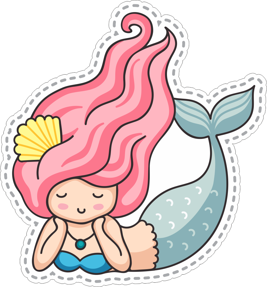 Sticker autocolant Sirena cu cu coada albastra | stickere.ro