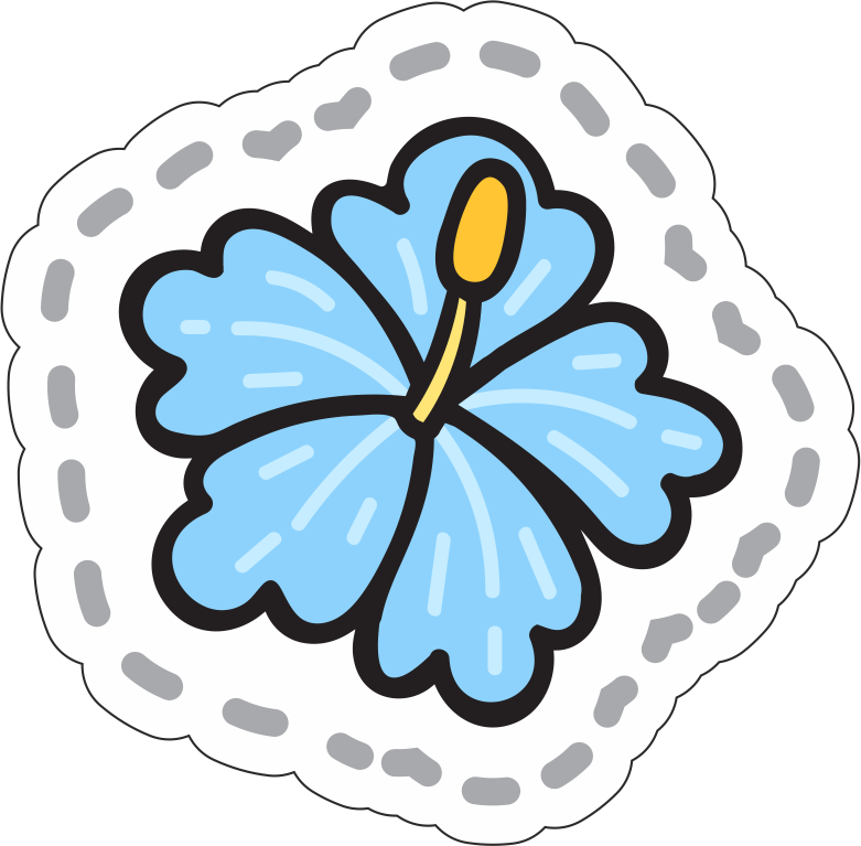 Sticker autocolant Floare cu petale albastre | stickere.ro