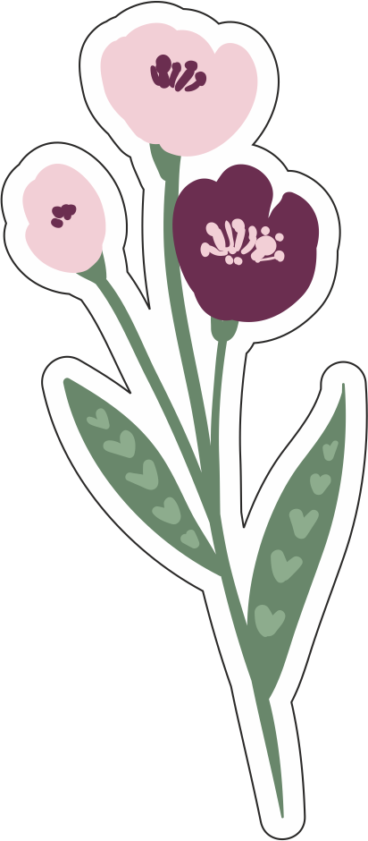 Sticker autocolant Floare cu 3 boboci | stickere.ro